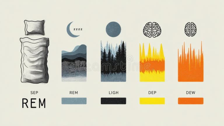Understanding Sleep Stages through an Infographic Detailing REM, Light ...