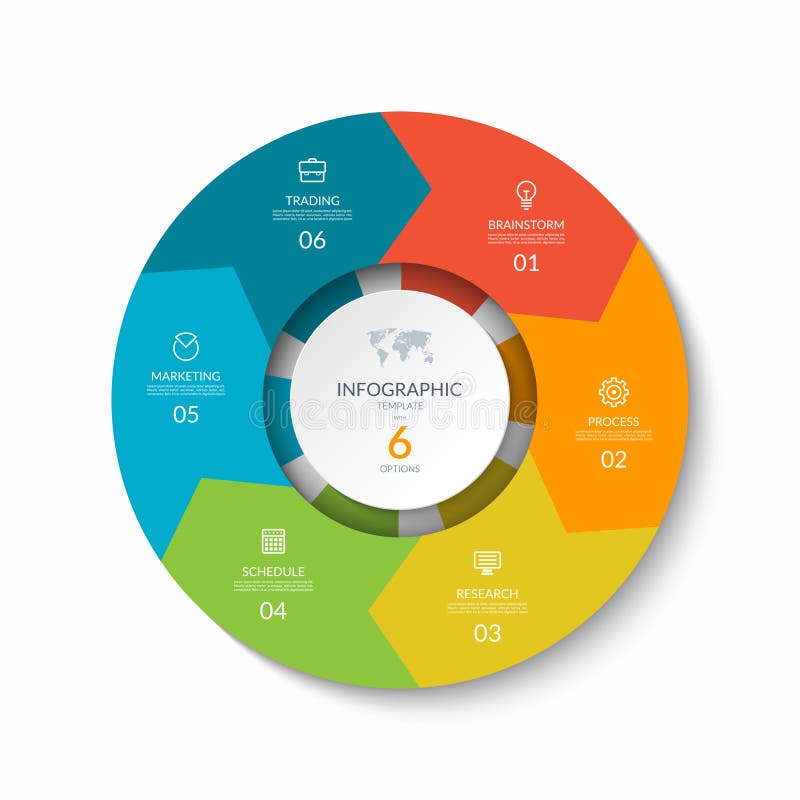 Infographic Process Chart. Design Template with 3 Circular Arrows Stock ... Infographic Process Chart. Design Template with 3 Circular Arrows Stock ...