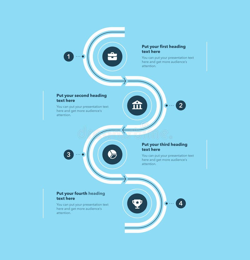 Infographic Process Diagram Divided into Four Steps with Minimalistic ...
