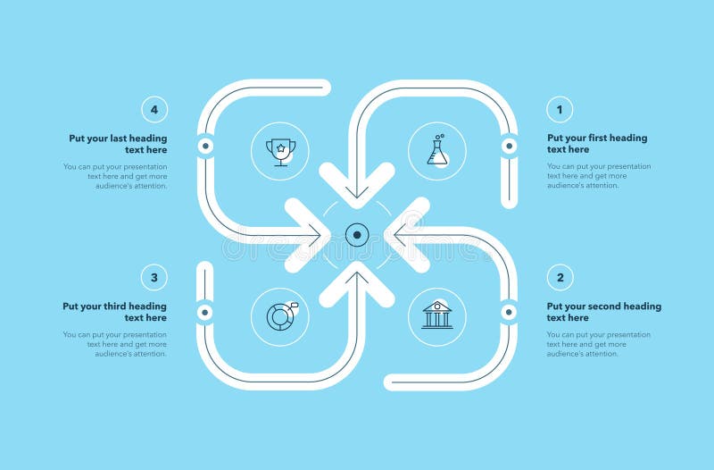 Infographic Process Template with Four Steps - Blue Version Stock ...