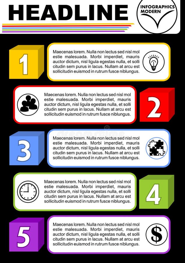Infographic Process Visualization Template, Abstract Vector with ...