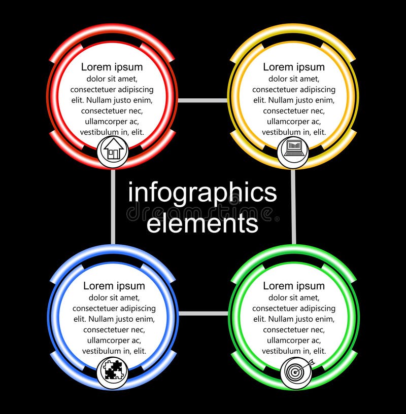 Infographic Process Visualization Template, Abstract Vector with ...