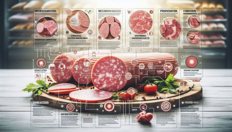 Infographic of Processed Meat and Nutritional Information Stock ...