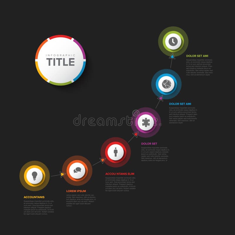 Infographic Progress Timeline Template Stock Vector - Illustration of ...