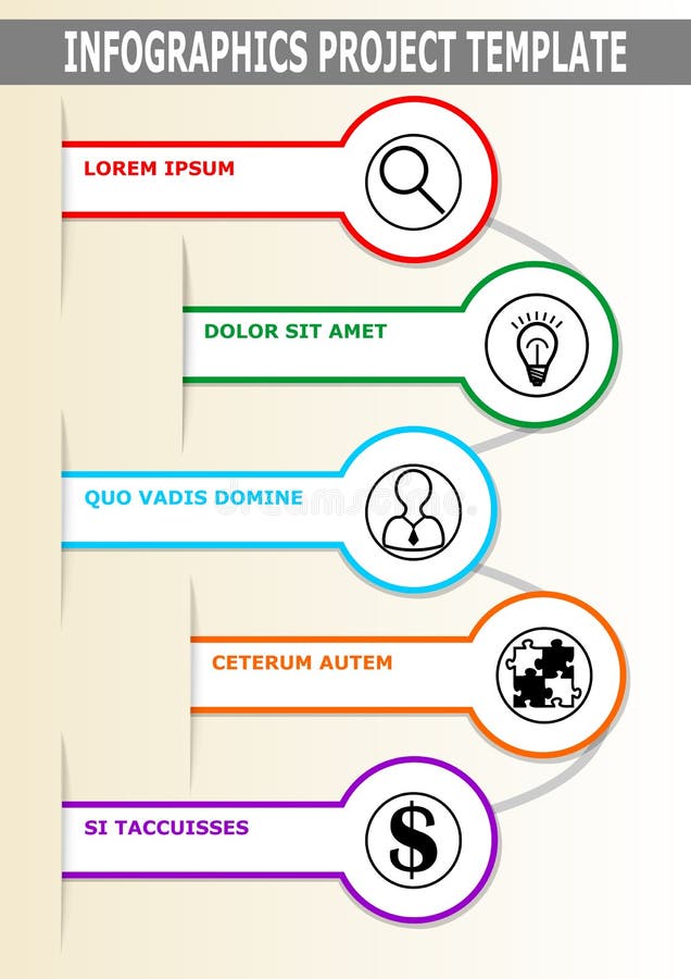 Infographic Project Template, Abstract Vector with Simple Multicolored ...