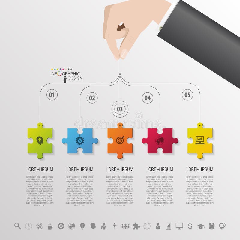 Infographic with Puzzle Piece on the Grey Background. Vector Stock ... Infographic with Puzzle Piece on the Grey Background. Vector Stock ...
