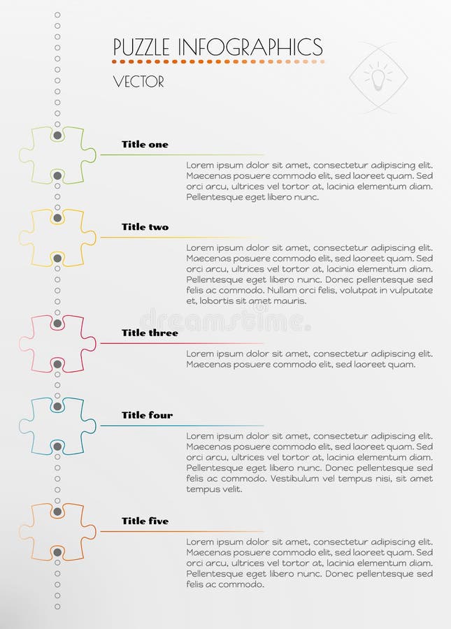 Timeline Vertical Ribbon Infographic with Empty Dash Line Circles and ...