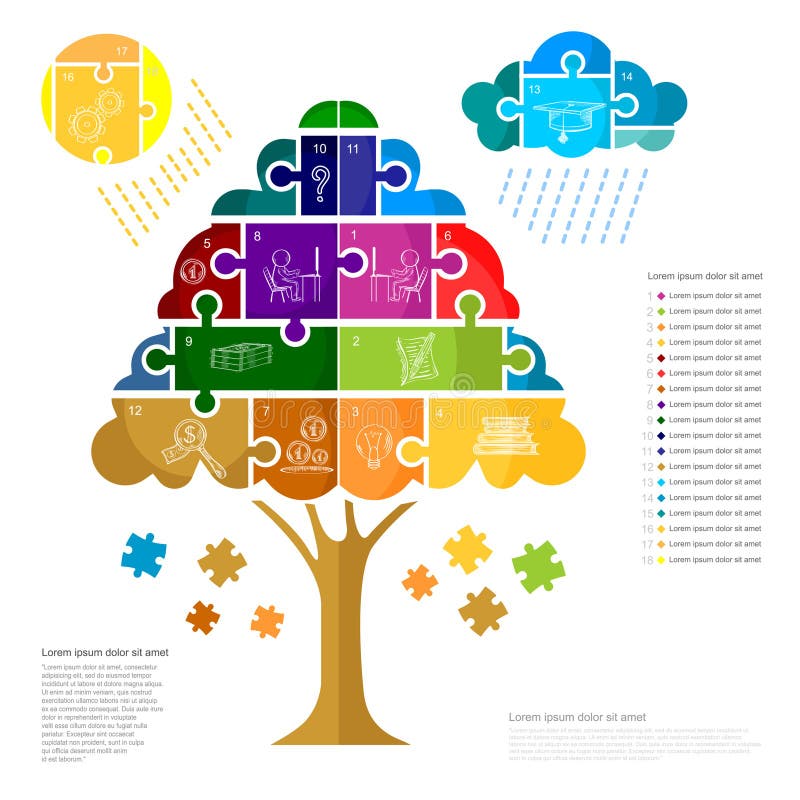 Puzzle tree stock illustration. Illustration of background - 24914314