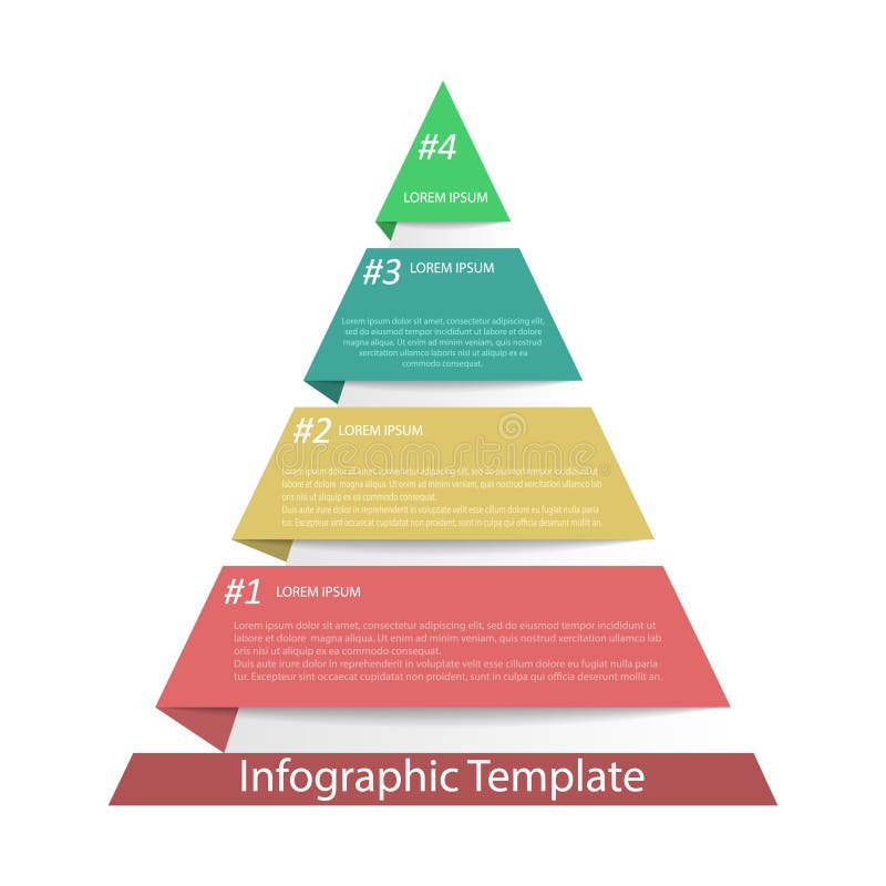 Infographic Pyramid. the Triangle Diagram is Divided into 4 Parts Stock ...