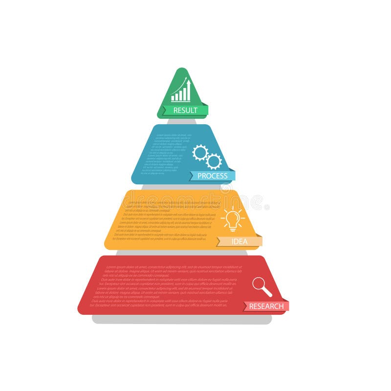 Infographic Pyramid. the Triangle Diagram is Divided into 4 Parts Stock ...