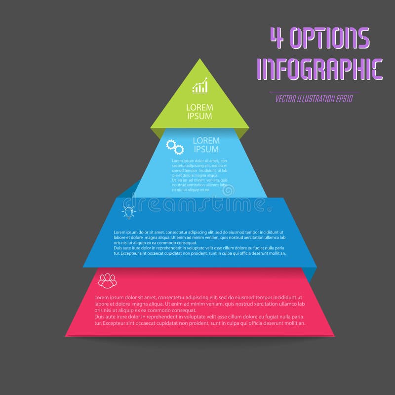 Infographic Pyramid. the Triangle Diagram is Divided into 3 Parts Stock ...