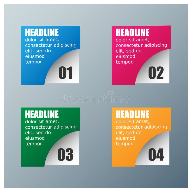 Infographic-Quadrat-Design-Schablone Vektor Abbildung - Illustration ...