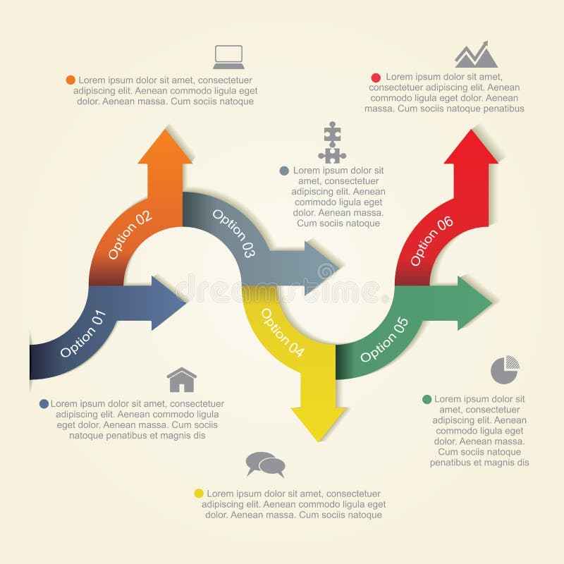 Infographic Report Template with Arrows and Icons Stock Vector ...