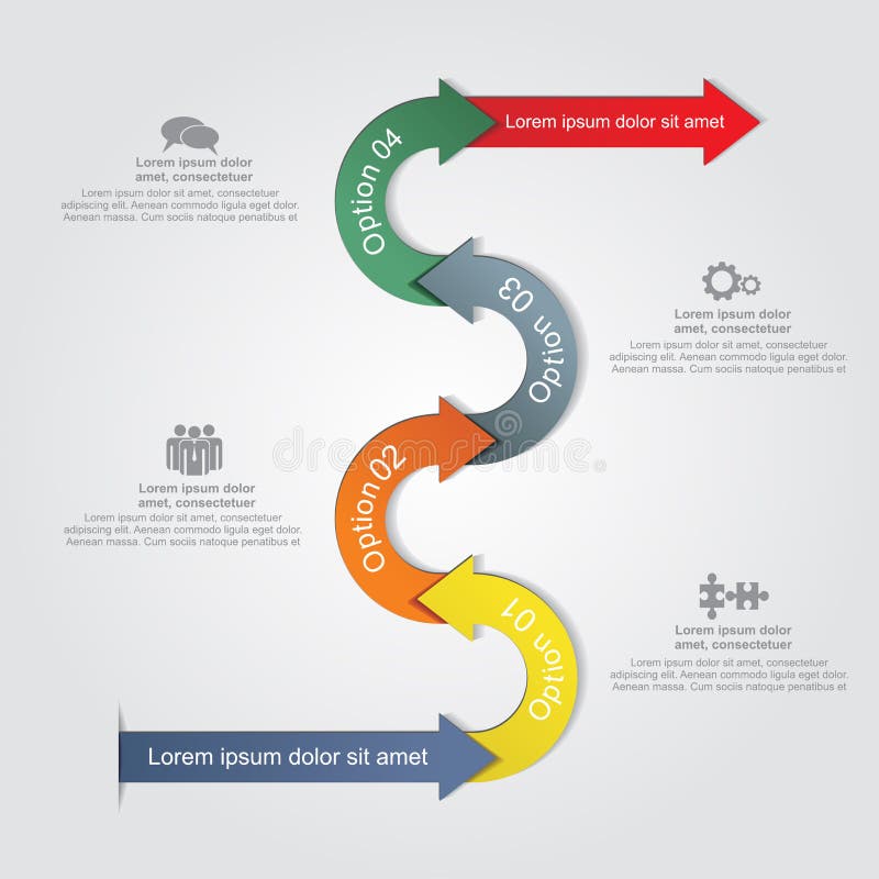 Infographic Report Template with Arrows and Icons Stock Vector ...