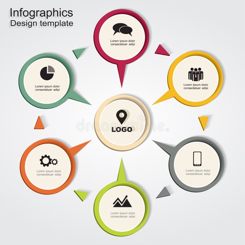 Infographic Report Template with Arrows and Icons Stock Vector ...