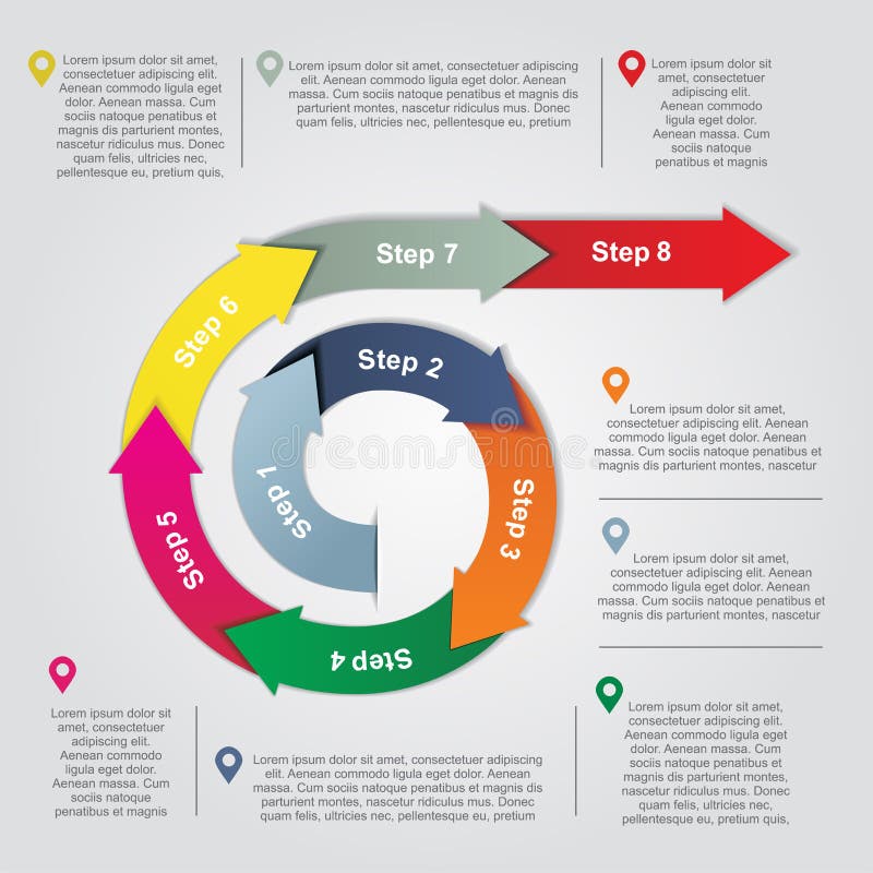 Infographic Report Template with Arrows and Icons Stock Vector ...
