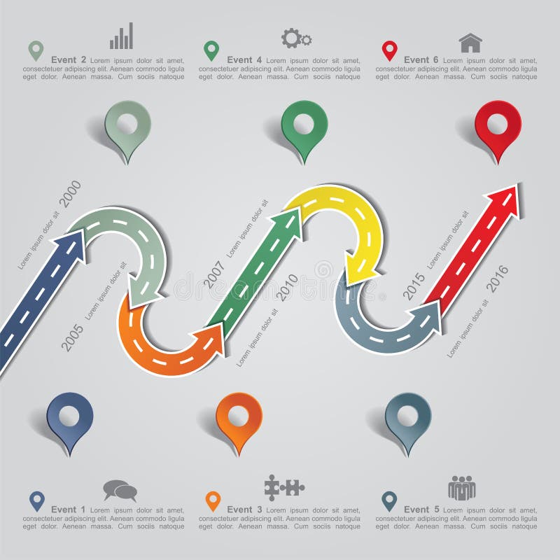 Infographic Report Template with Arrows and Icons Stock Vector ...