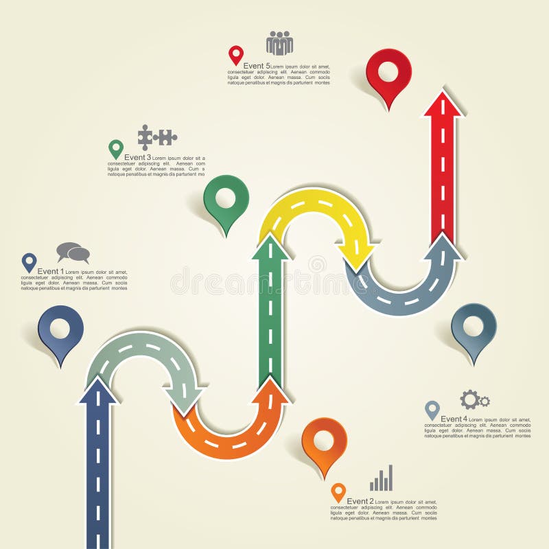 Infographic Report Template with Arrows and Icons Stock Vector ...