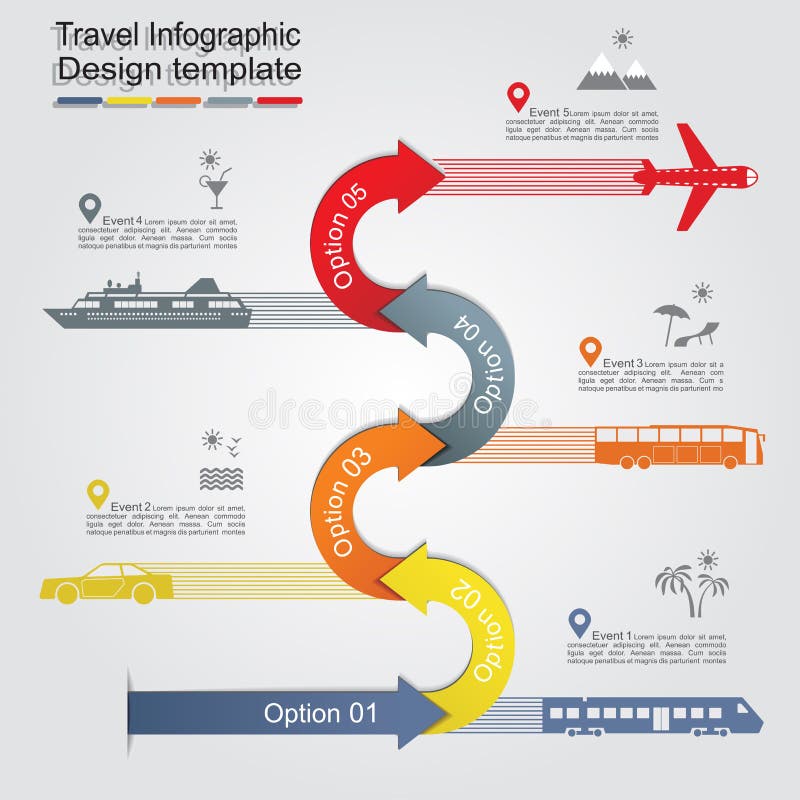 Infographic Report Template with Arrows and Icons Stock Vector ...