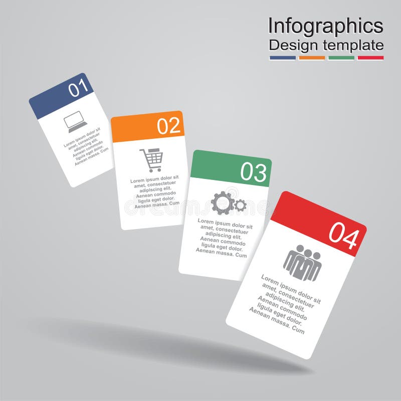Infographic Report Template with Cards and Icons Stock Vector ...