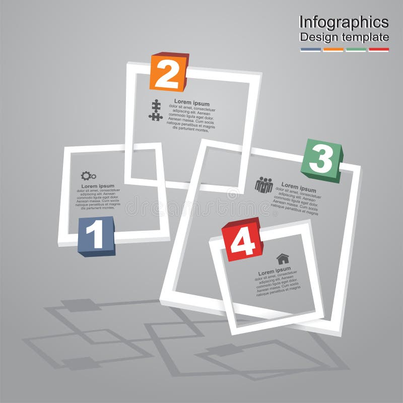 Infographic Report Template with Frames and Icons Stock Vector ...