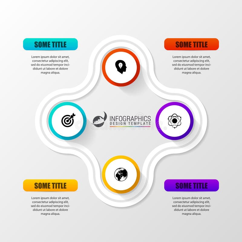 Infographic Report Template with Icons. Business Concept Stock Vector ...