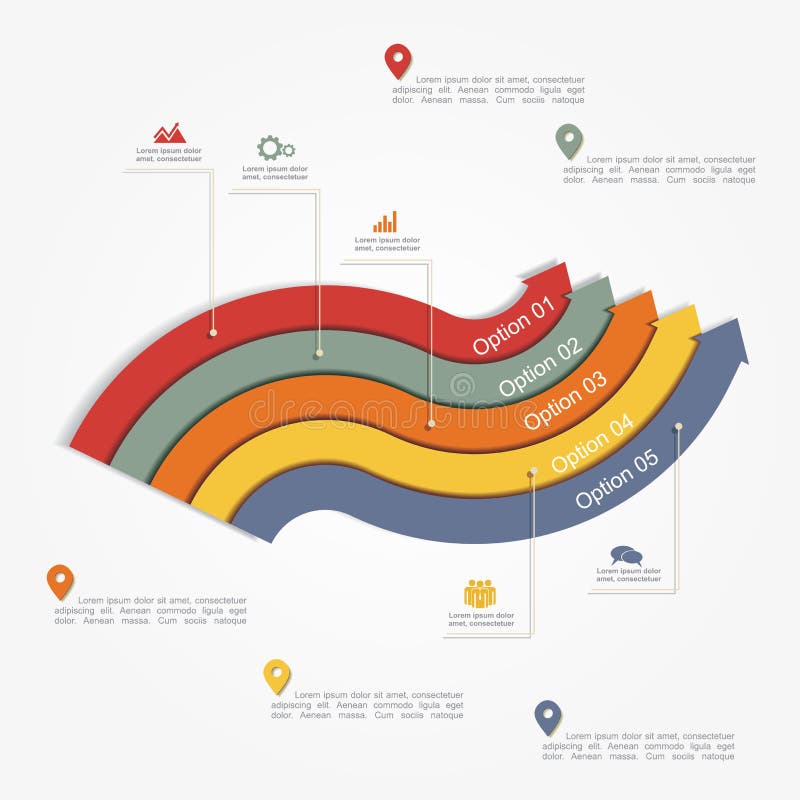Infographic Report Template with Lines and Icons Stock Vector ...