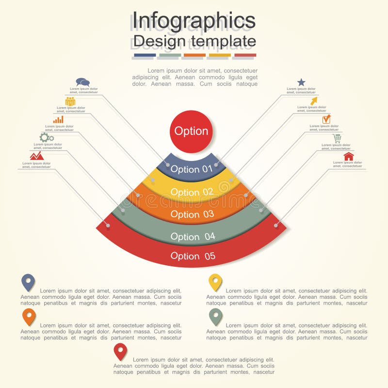 Infographic Report Template with Lines and Icons Stock Vector ...