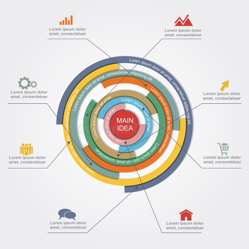 Infographic Report Template with Lines and Icons Stock Vector ...
