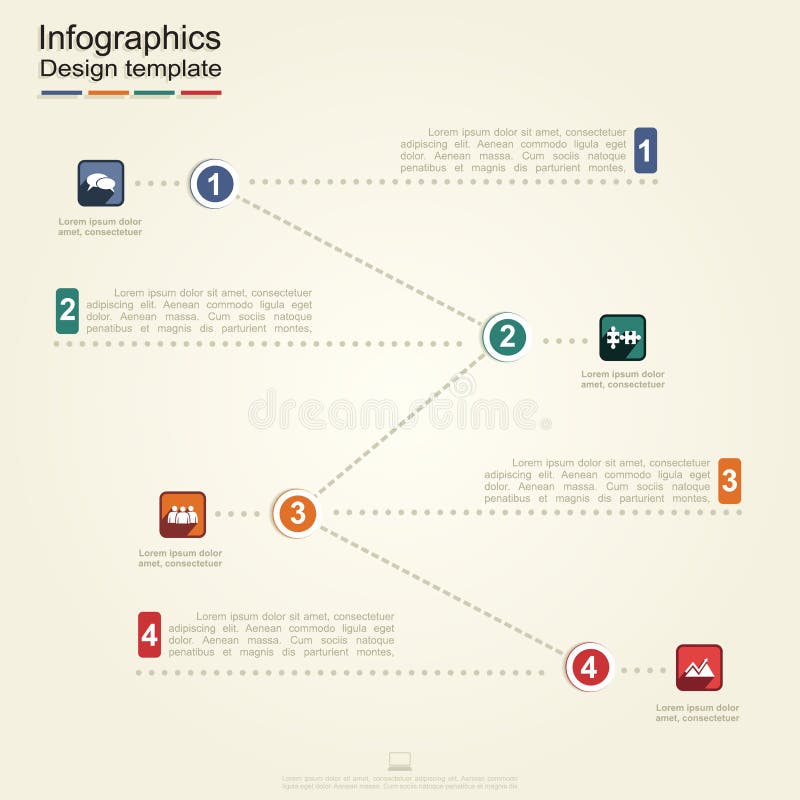 Infographic Report Template with Lines and Icons Stock Vector ...