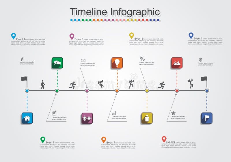 Infographic Report Template with Lines and Icons Stock Vector ...