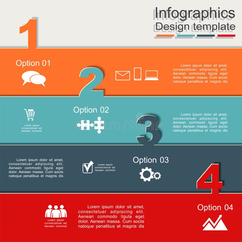 Infographic Report Template with Numbers and Icons Stock Vector ...