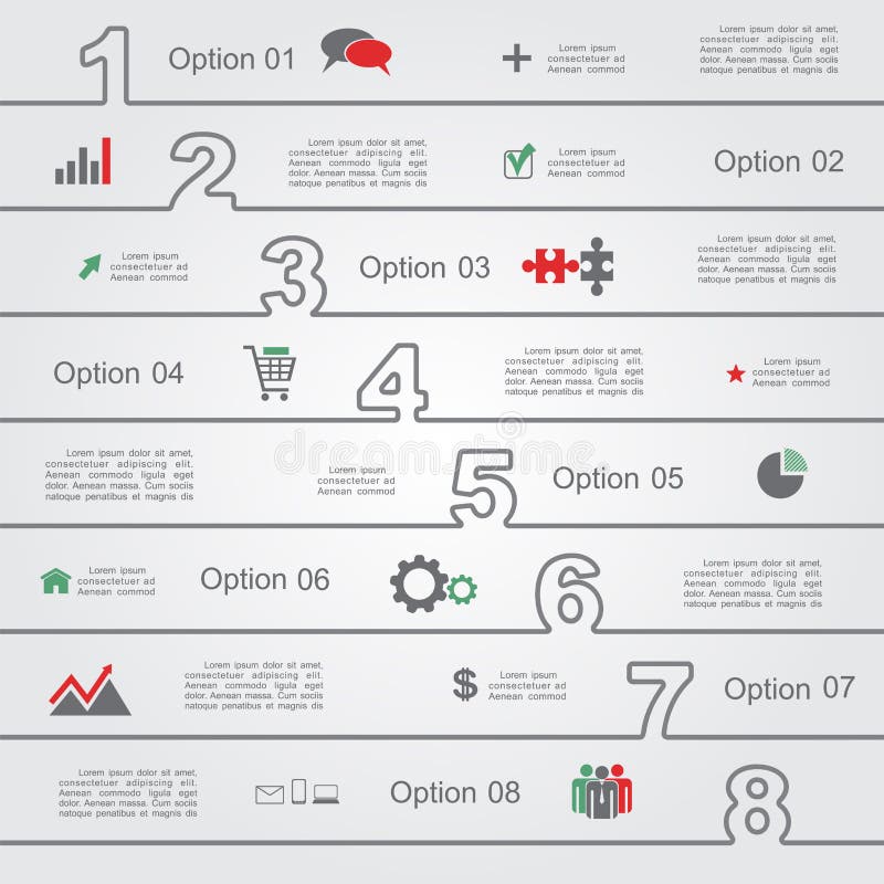Infographic Report Template with Numbers and Icons Stock Vector ...