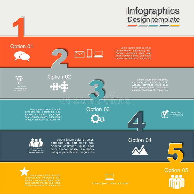 Infographic Report Template with Numbers and Icons Stock Vector ...