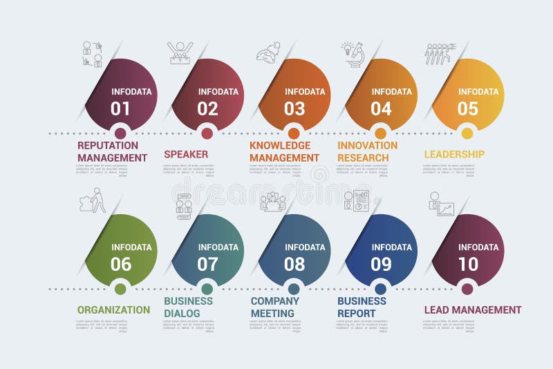 Infographic Reputation Management Template. Icons in Different Colors ...