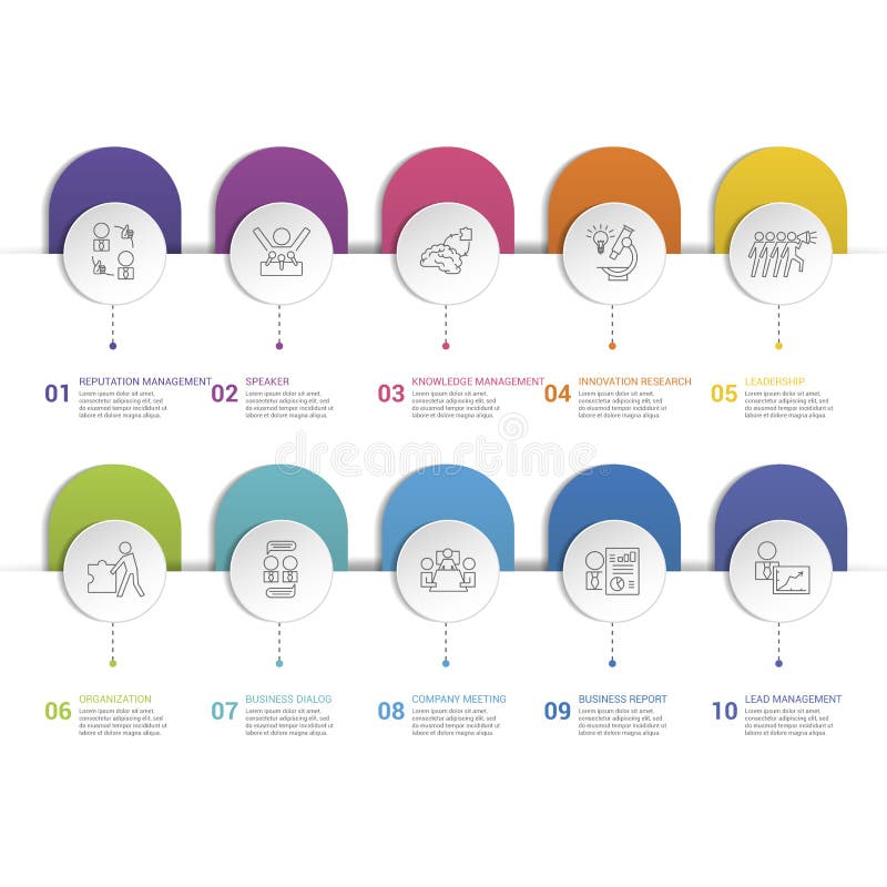 Infographic Reputation Management Template. Icons in Different Colors ...