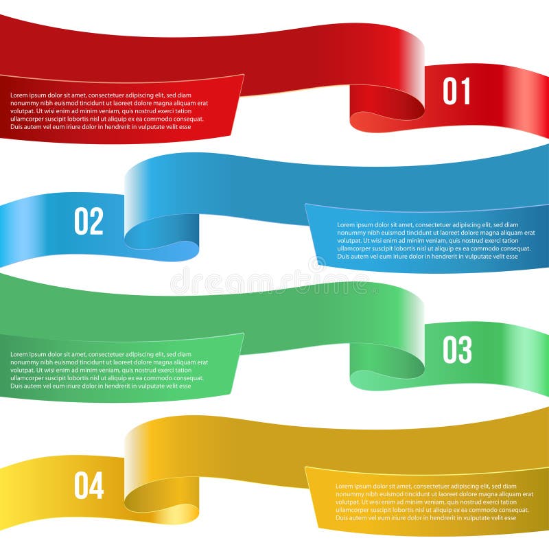 Infographic Ribbon Banners of Diferent Color on White Stock Vector ...