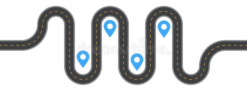 Infographic Road Map Template with Pin Pointers Stock Illustration ...