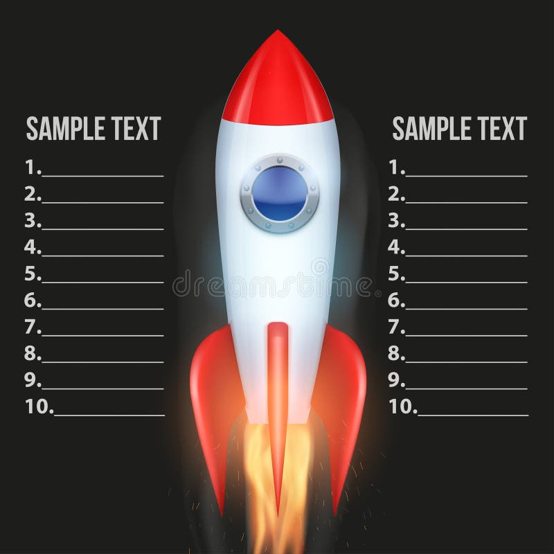Infographic with rocket stock vector. Illustration of sign - 106194917