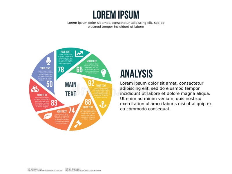 Rotation Infographic Template Design with Eight Element Stock ...