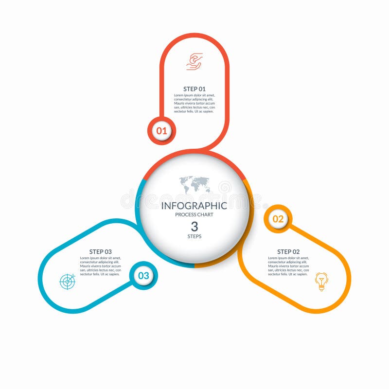 Infographic Round Chart with 3 Steps, Parts, Options, Processes. Vector ...