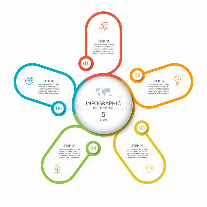 Infographic Round Chart with 5 Steps, Parts, Options, Processes. Vector ...
