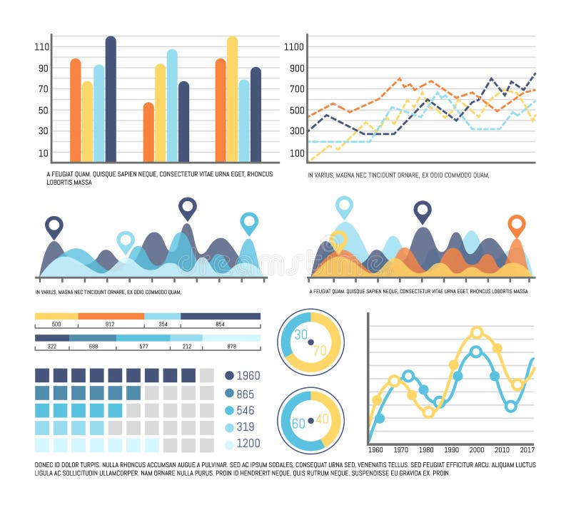 Infographic Schemes and Pie Diagrams with Numbers Stock Vector ...