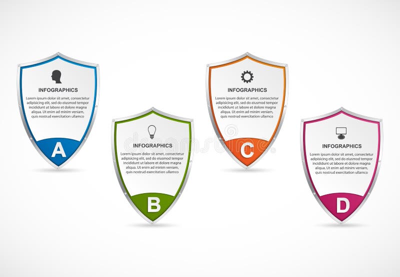 Infographic with Security Shield. Infographics for Business ...