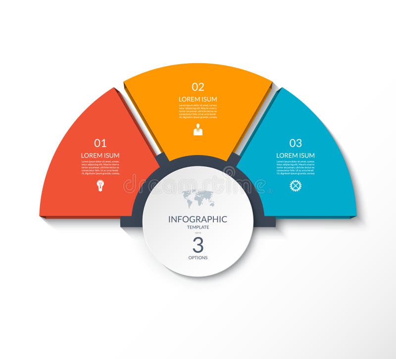 Infographic Semi Circle Template with 3 Options. Stock Vector ...