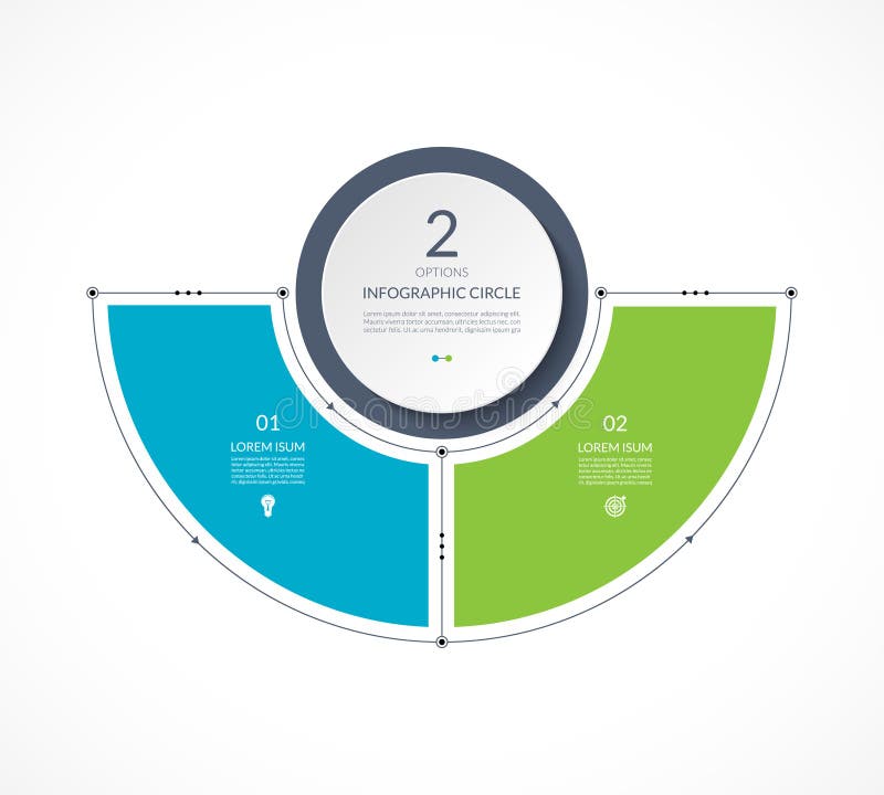Infographic Semi Circle Template With 2 Options. Stock Vector ...