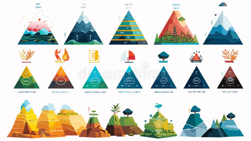 Professional Infographic Set with Pyramid Charts for Data Visualization ...