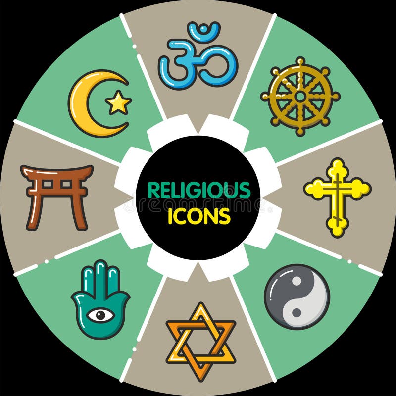 Infographic_set of Religious Icons Stock Vector - Illustration of peace ...