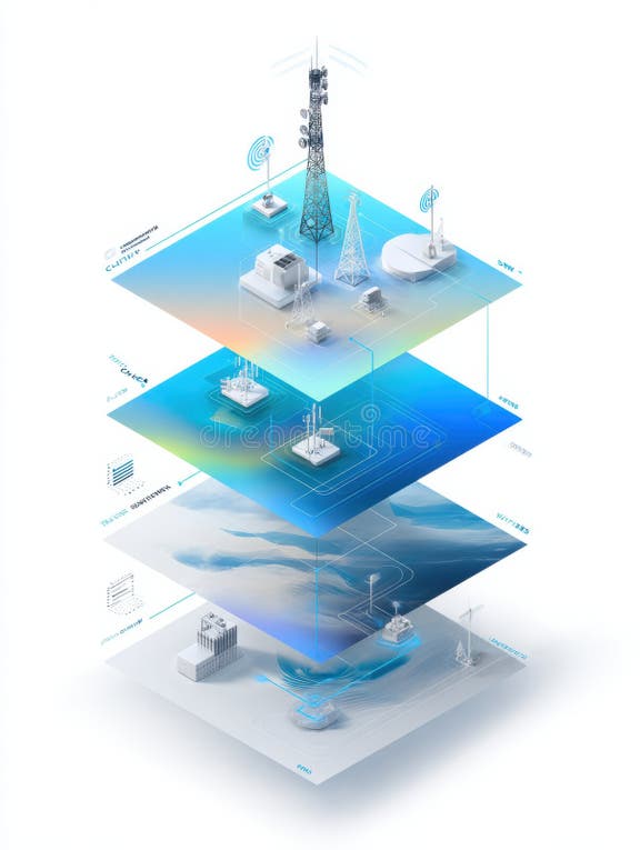 5G Architecture Infographic Showcasing Base Stations and Connected ...