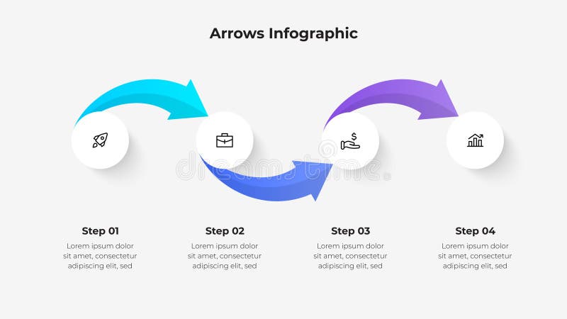 Infographic Showcasing Arrows Connecting Four Labeled Steps ...